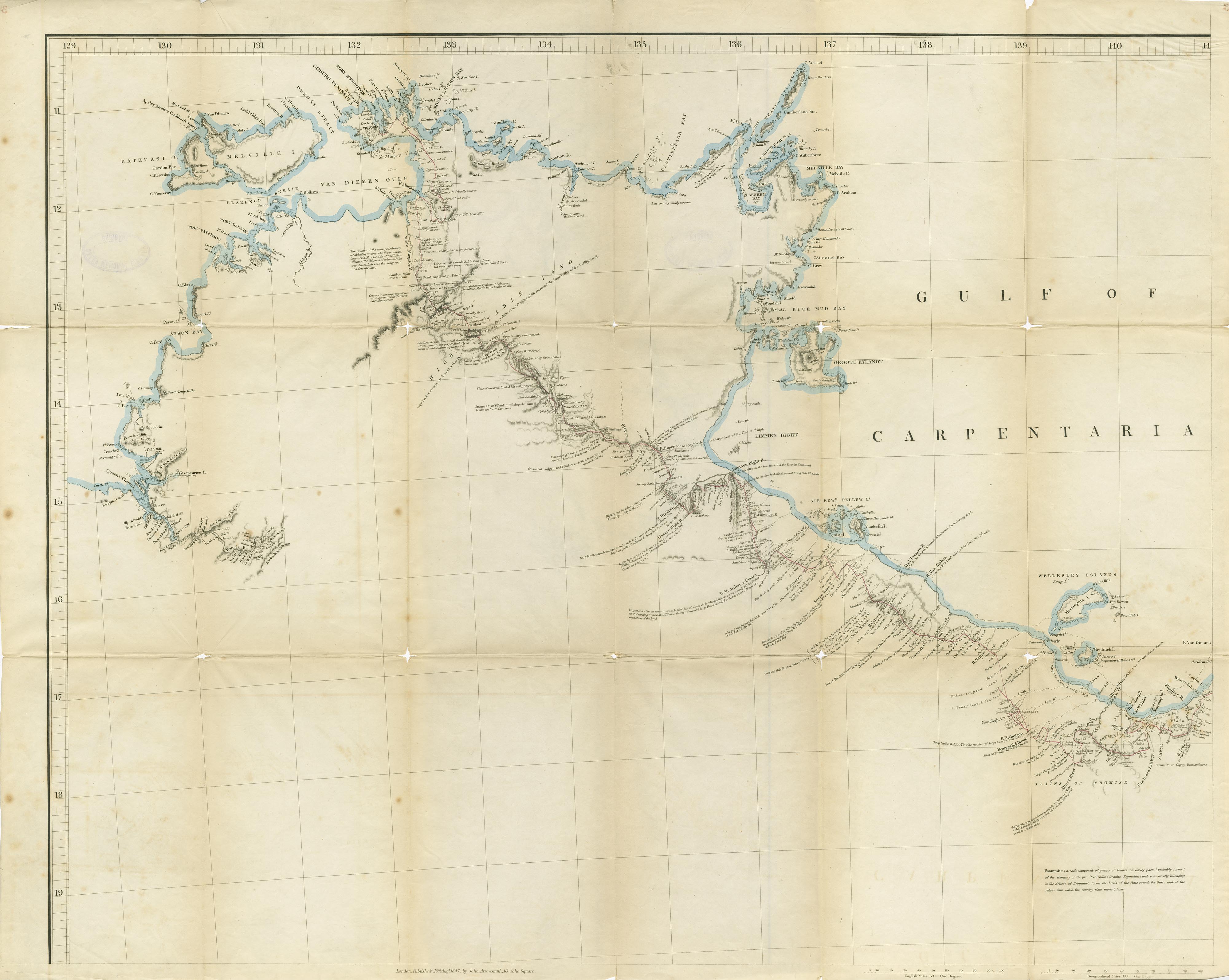 Leichhardt's route from Moreton Bay to Port Essington, 1847 ...
