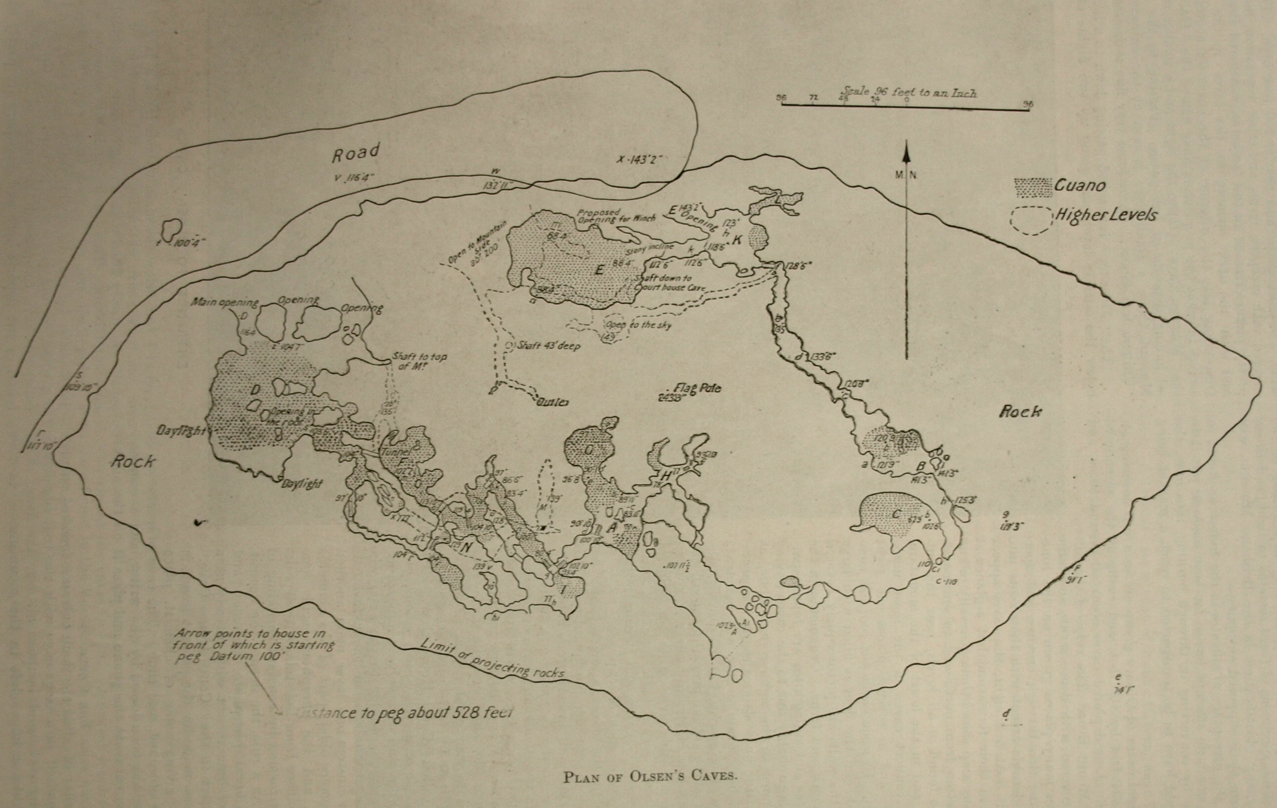 Plan of Olsen's cave, 1903 | Queensland Historical Atlas