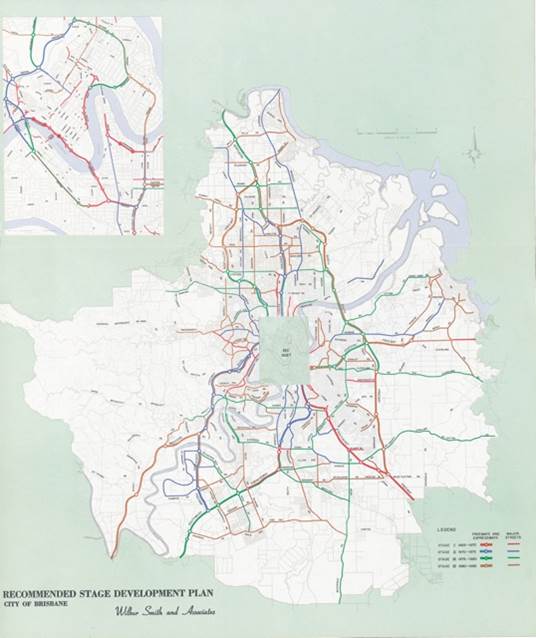 Development plan Brisbane roads, 1965 | Queensland Historical Atlas