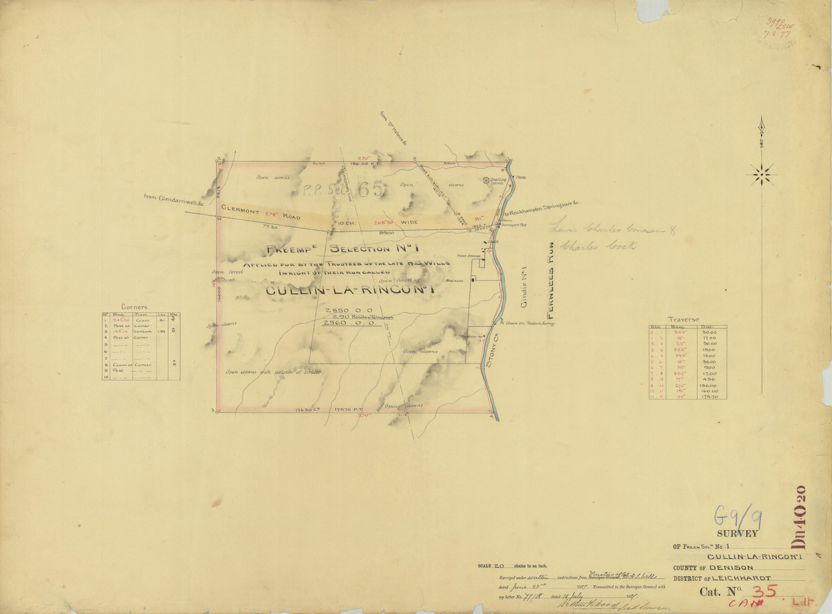 Cullin-la-ringo run, selection 65, 1877 | Queensland Historical Atlas