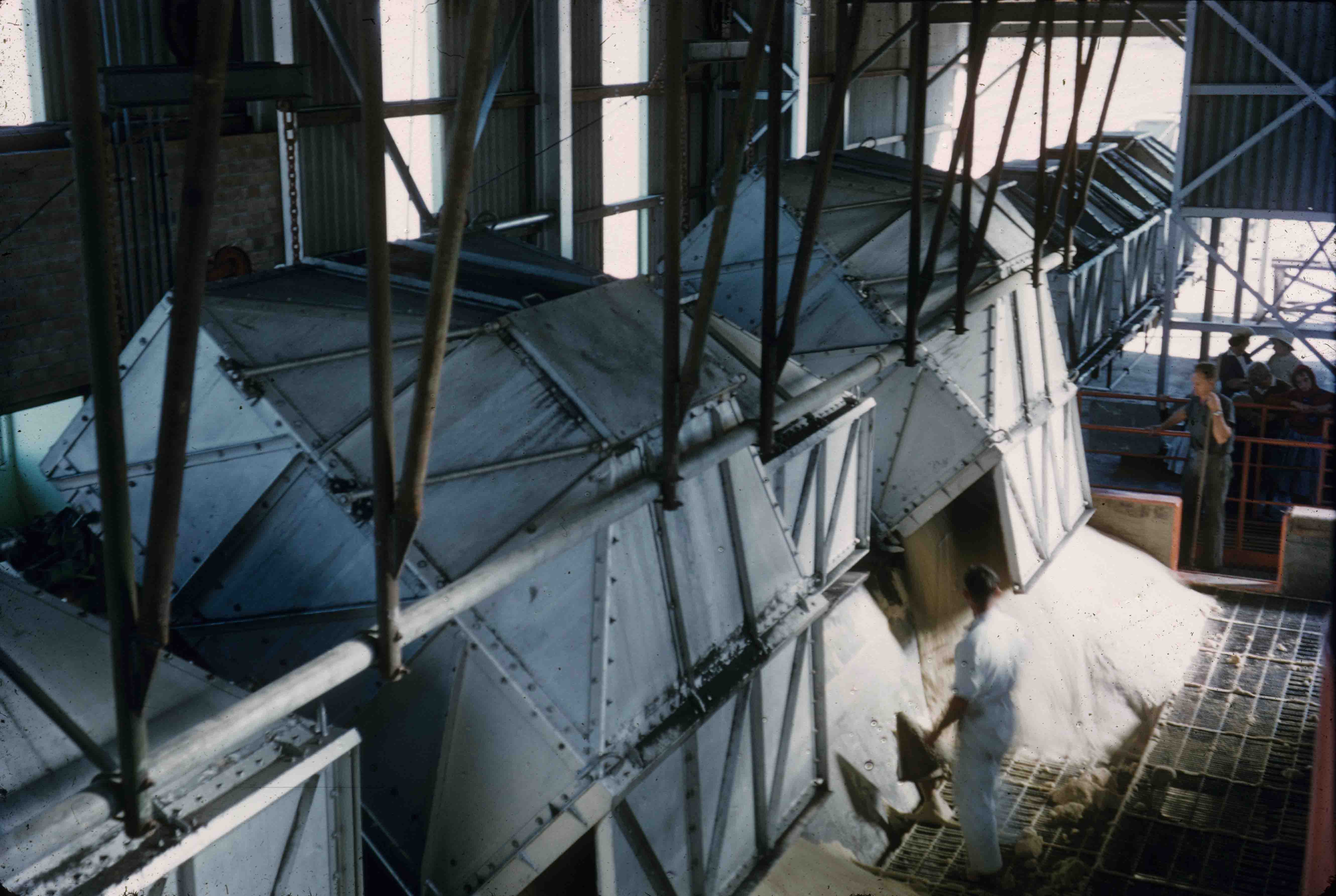 Unloading bulk sugar rail trucks, Mackay, 1958 | Queensland Historical ...