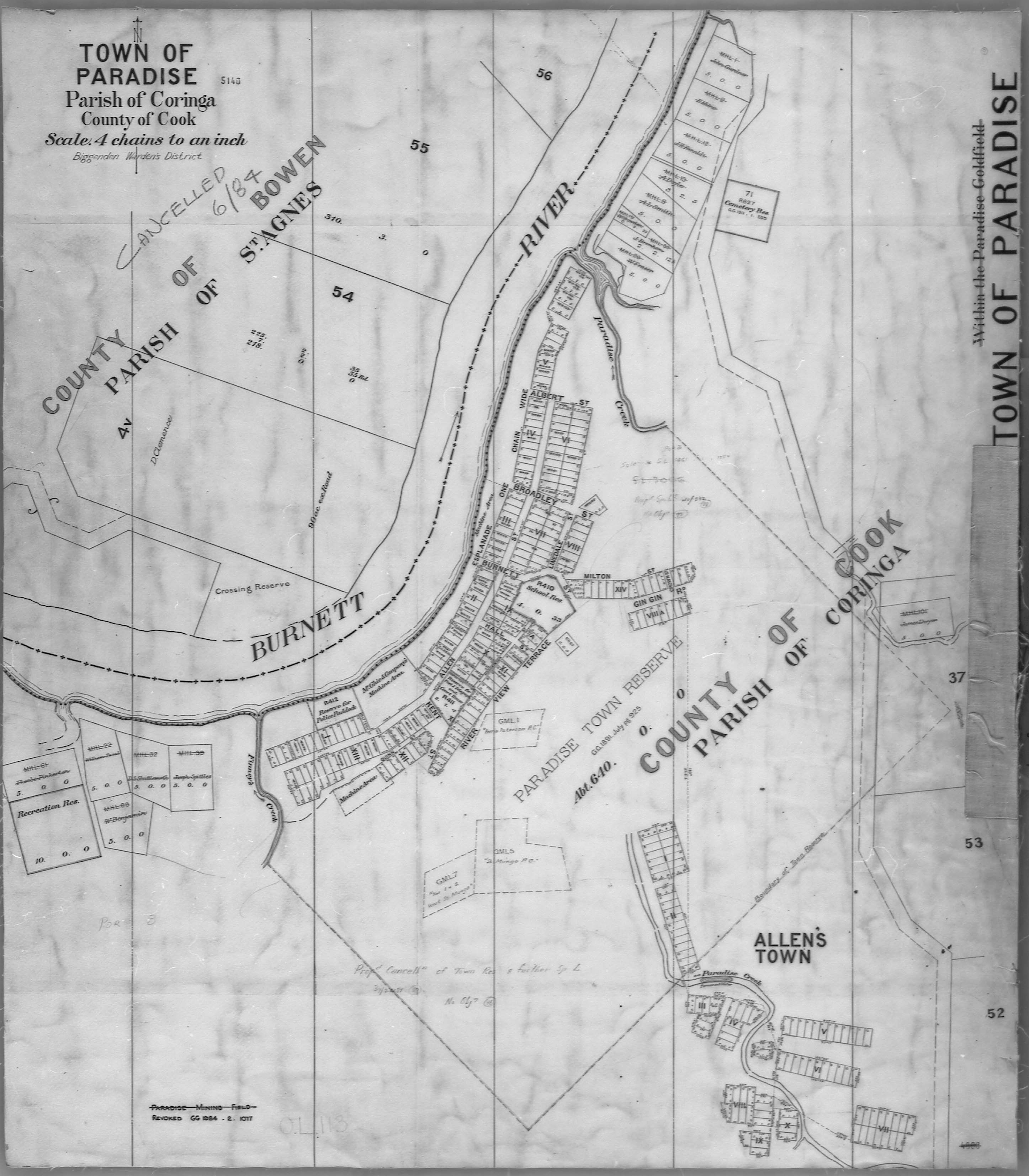 Paradise town plan, c1892 | Queensland Historical Atlas
