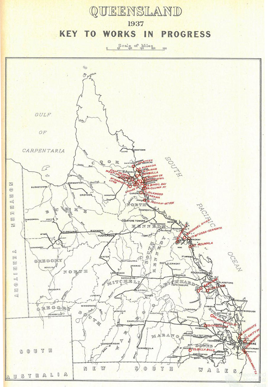 Queensland public estate improvements, 1937 | Queensland Historical Atlas